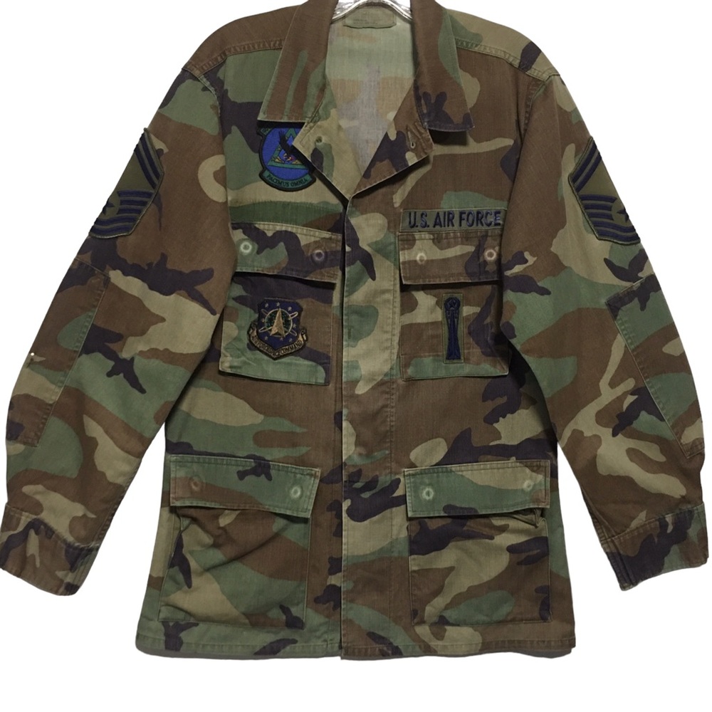 Camo Army Jacket Patches Us Air Force Space Command 9… - Gem